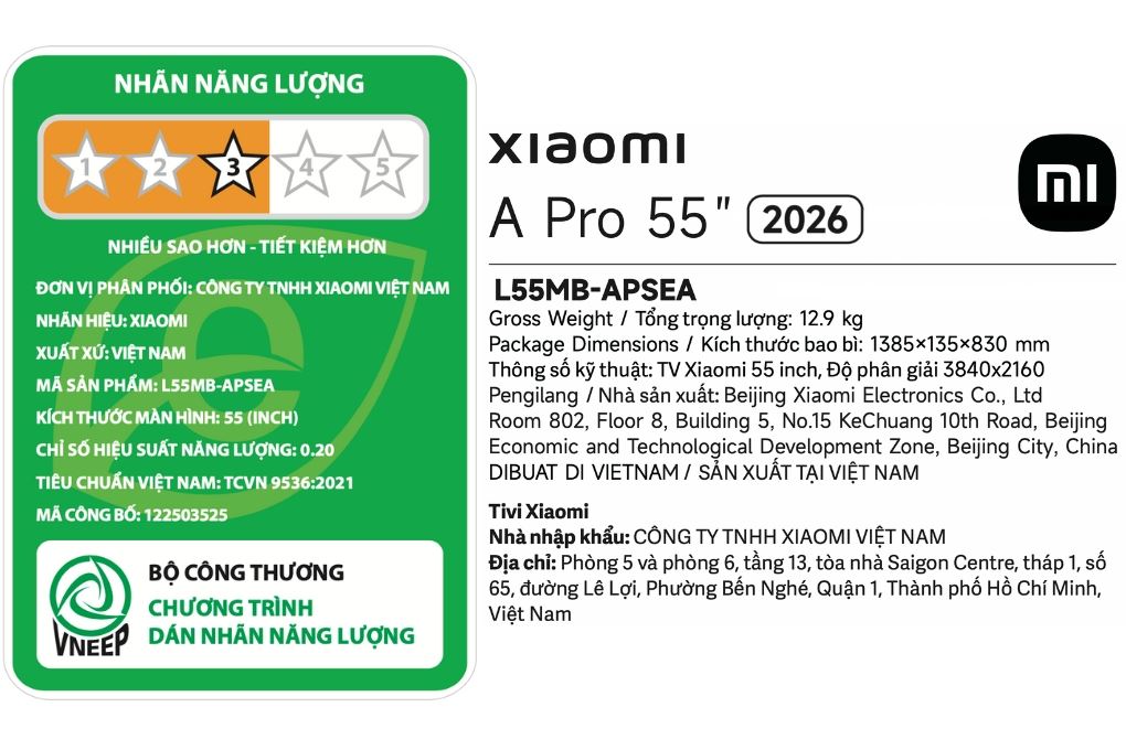 Google Tivi QLED Xiaomi A Pro 4K 55 inch L55MB-APSEA (L55MB-APSEA ...